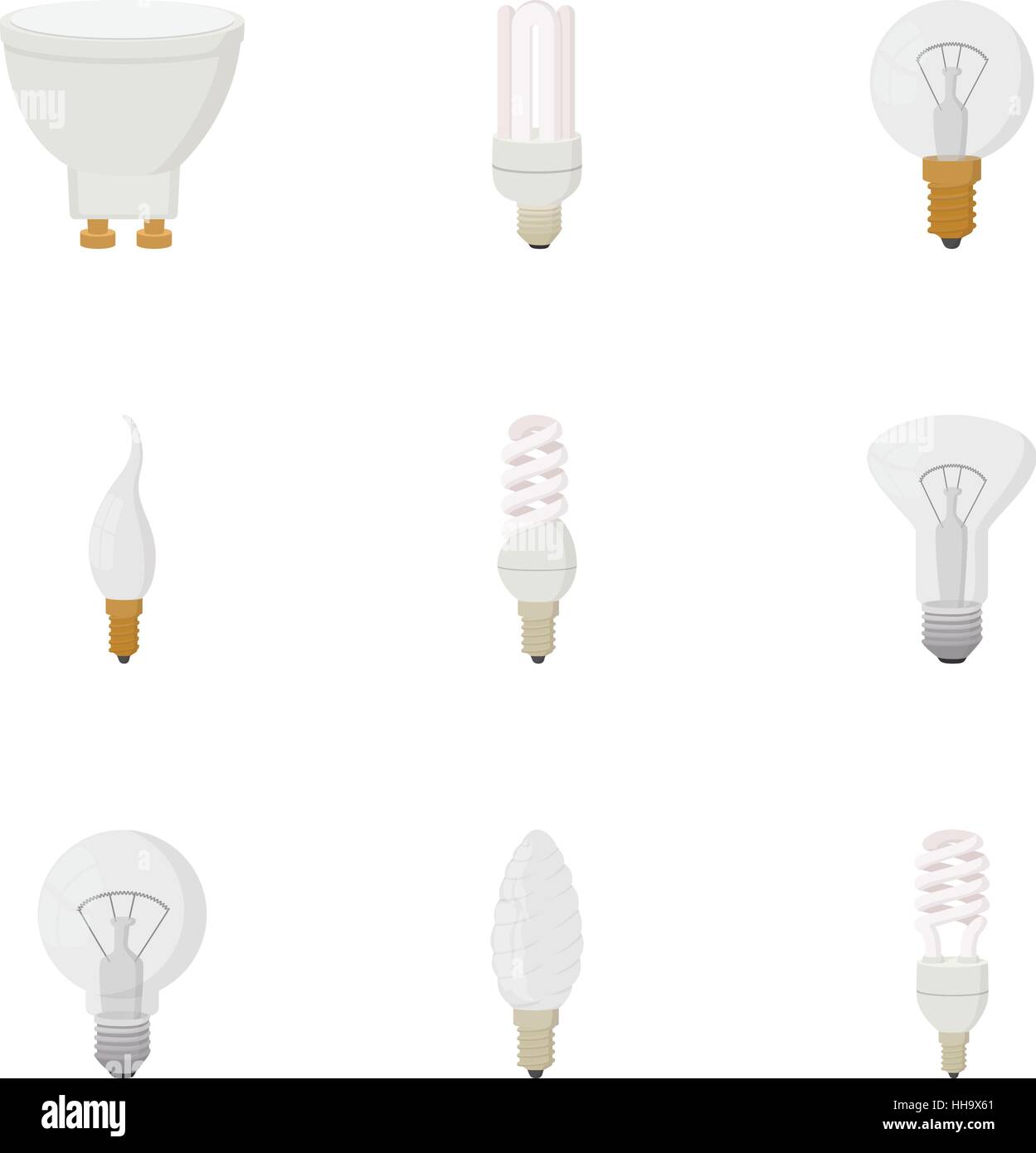 Lighting icons set, cartoon style Stock Vector Image & Art - Alamy