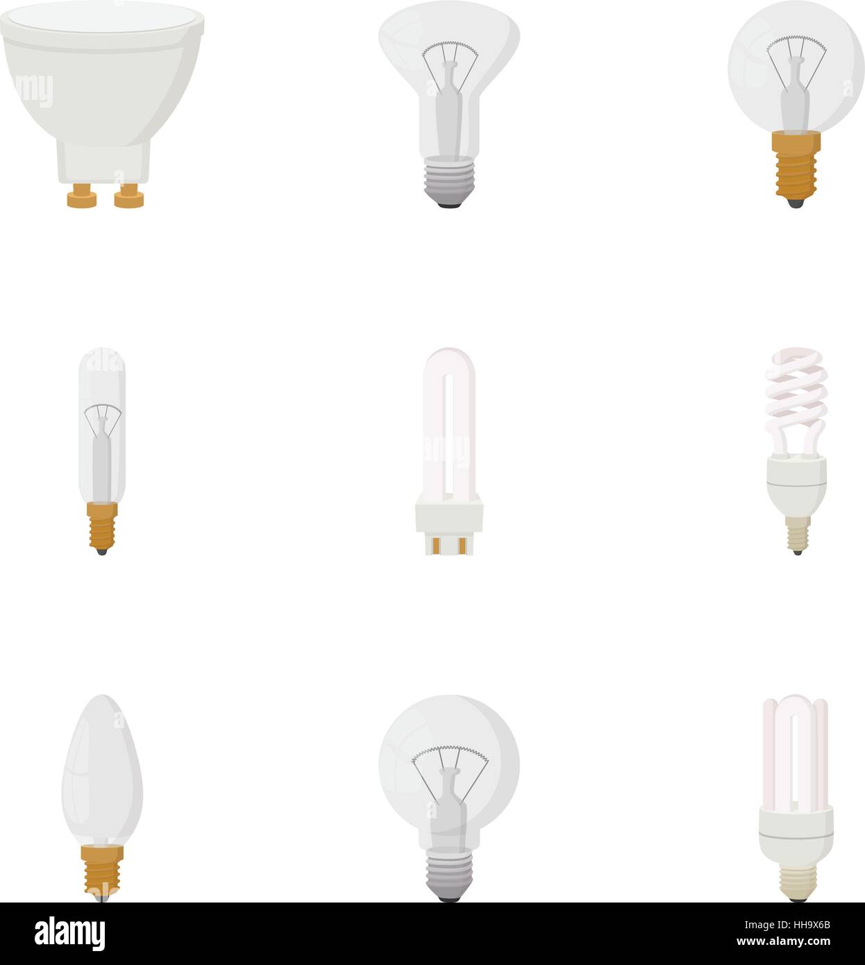 Light icons set, cartoon style Stock Vector Image & Art - Alamy