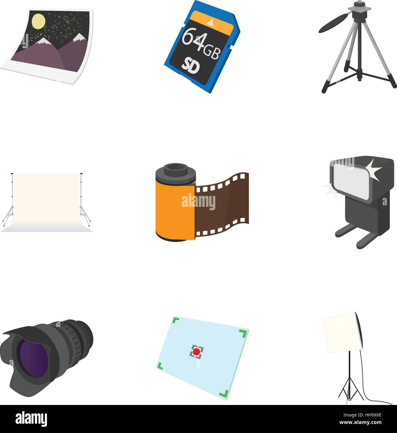 Photography icons set, cartoon style Stock Vector Image & Art - Alamy