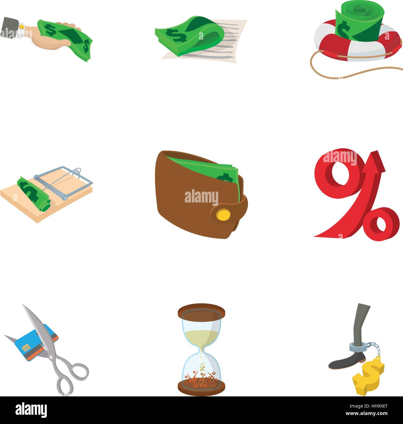 Finance icons set, cartoon style Stock Vector Image & Art - Alamy