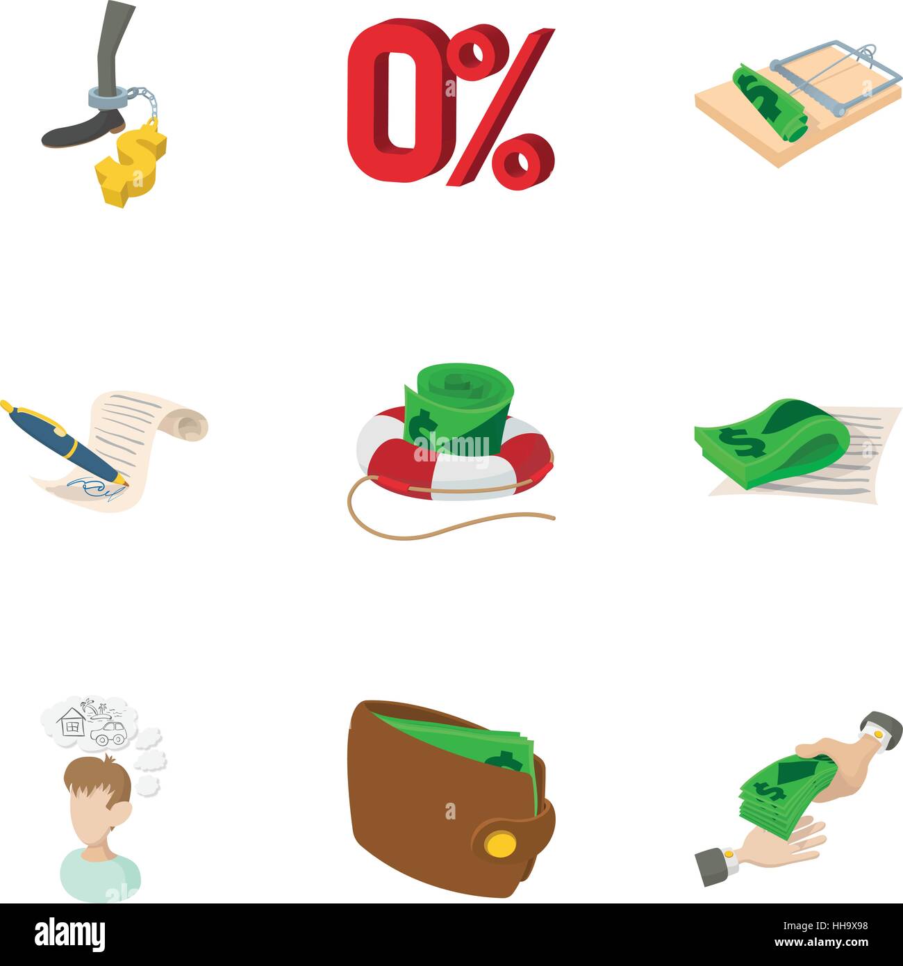 Cash icons set, cartoon style Stock Vector Image & Art - Alamy