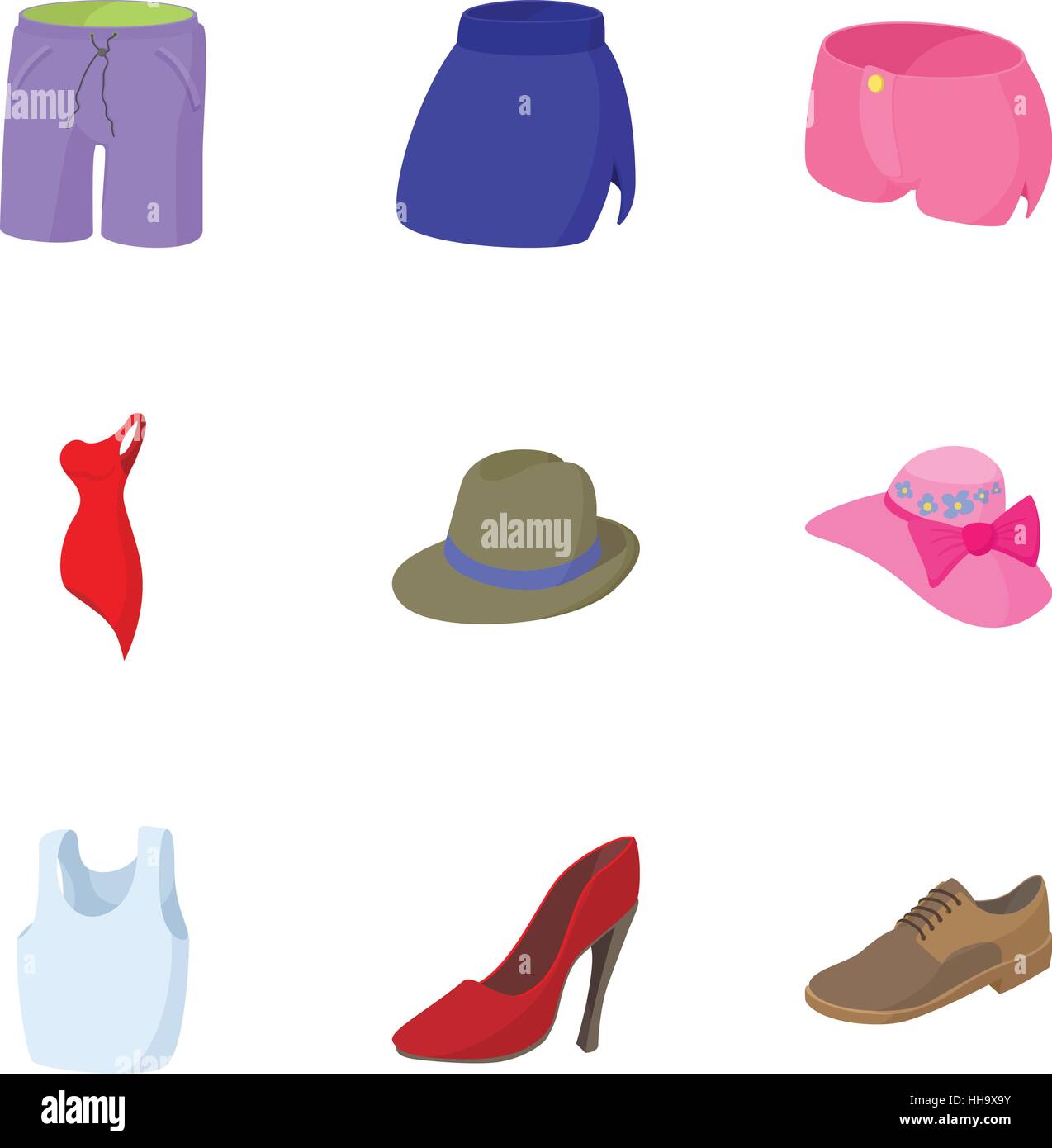 Clothing icons set, cartoon style Stock Vector Image & Art - Alamy