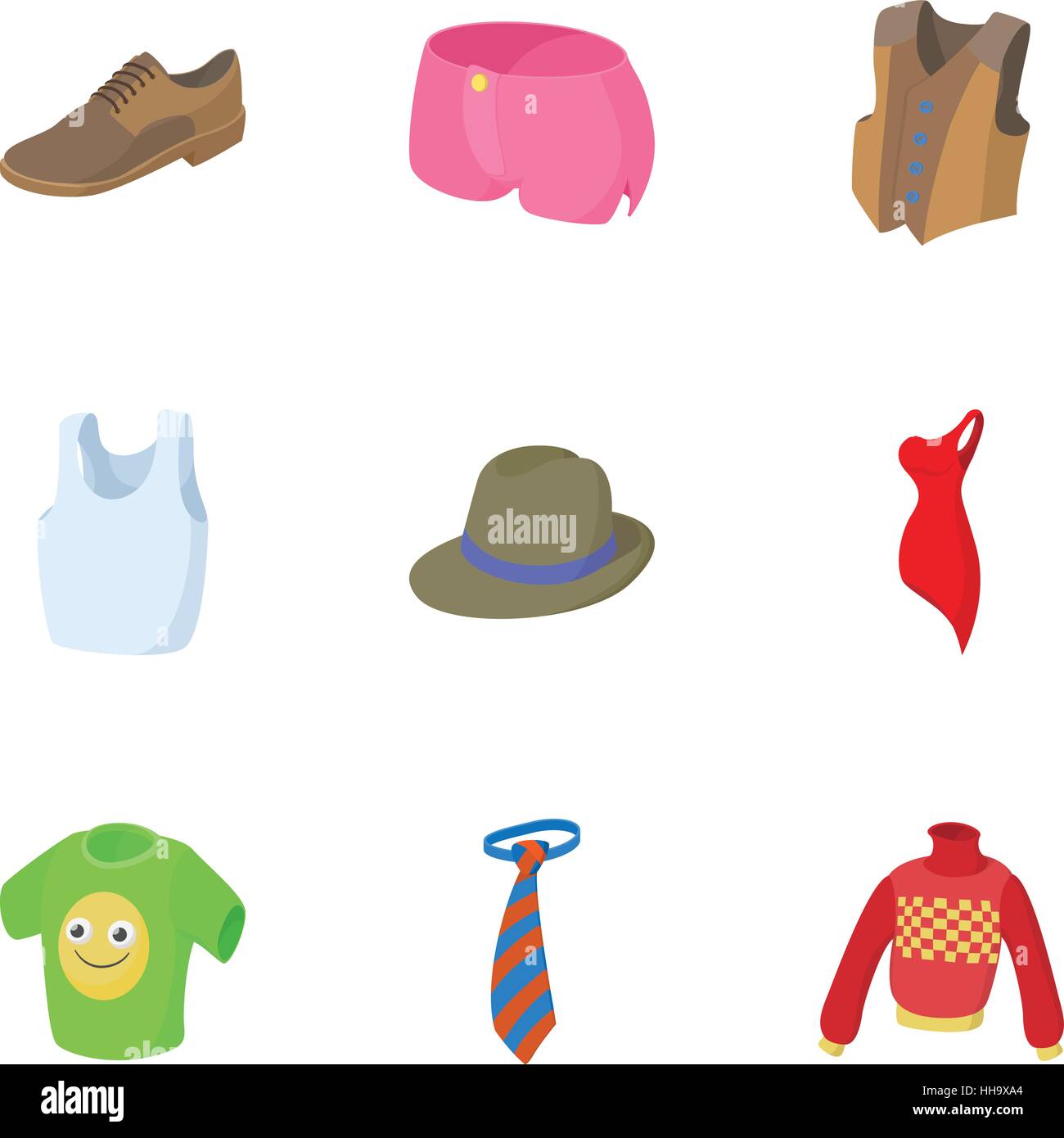 Types of clothes icons set, cartoon style Stock Vector Image & Art - Alamy