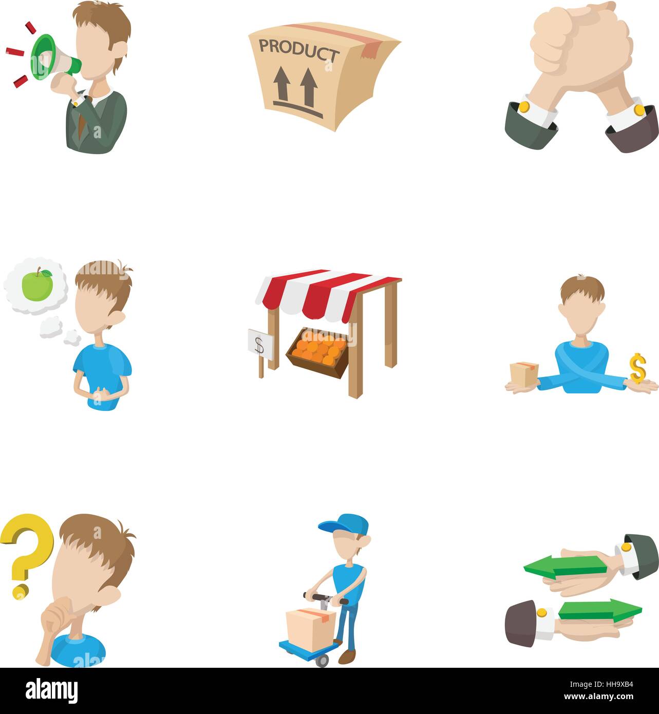 In-store sales icons set, cartoon style Stock Vector Image & Art - Alamy