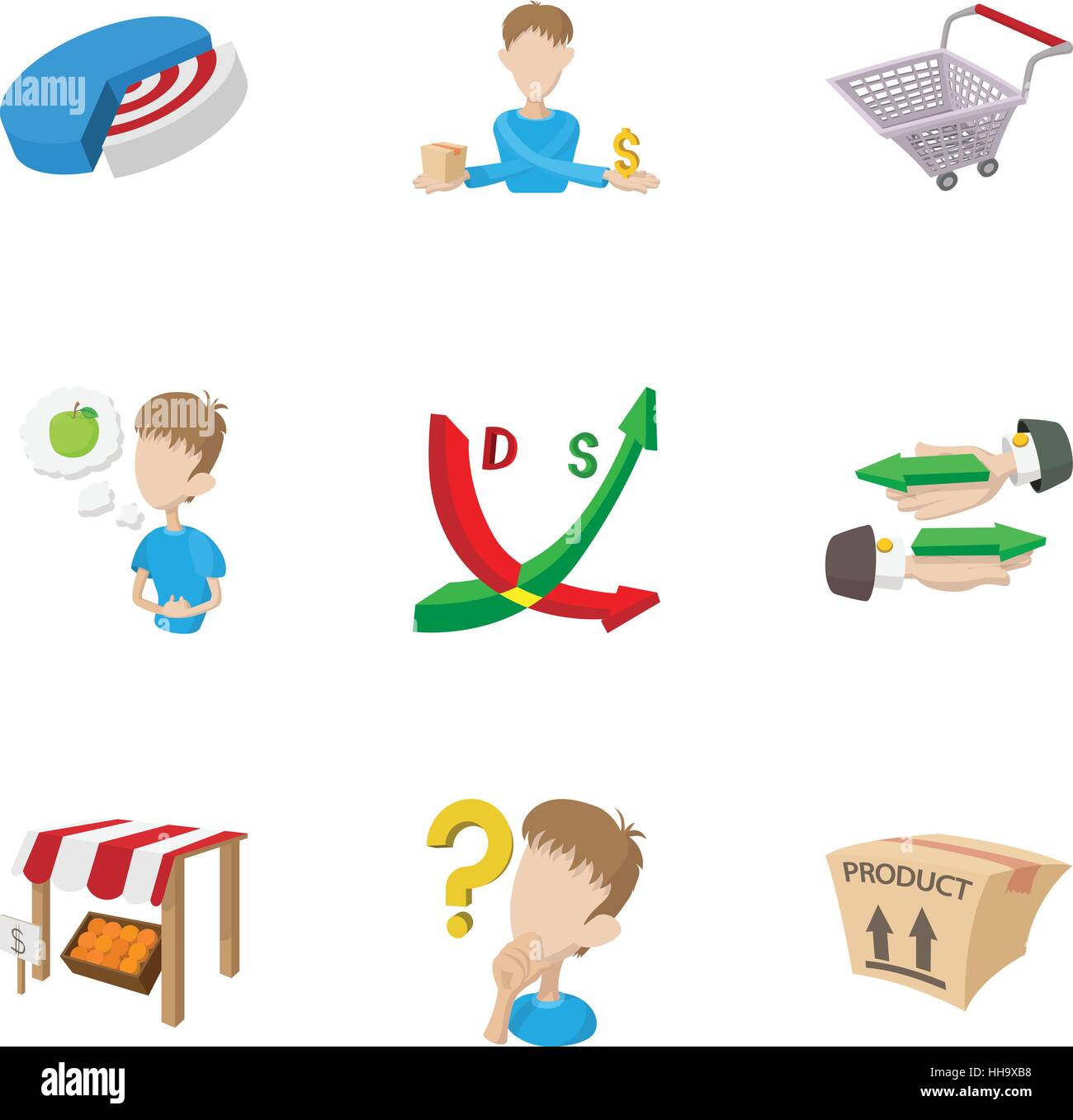 Purchase in store icons set, cartoon style Stock Vector Image & Art - Alamy