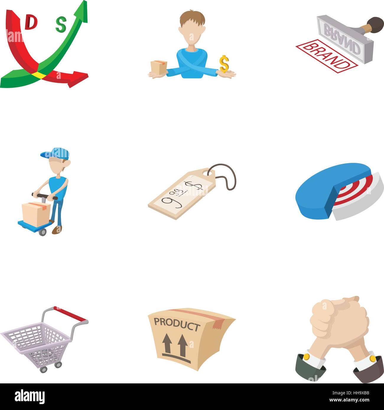 Marketing store icons set, cartoon style Stock Vector Image & Art - Alamy