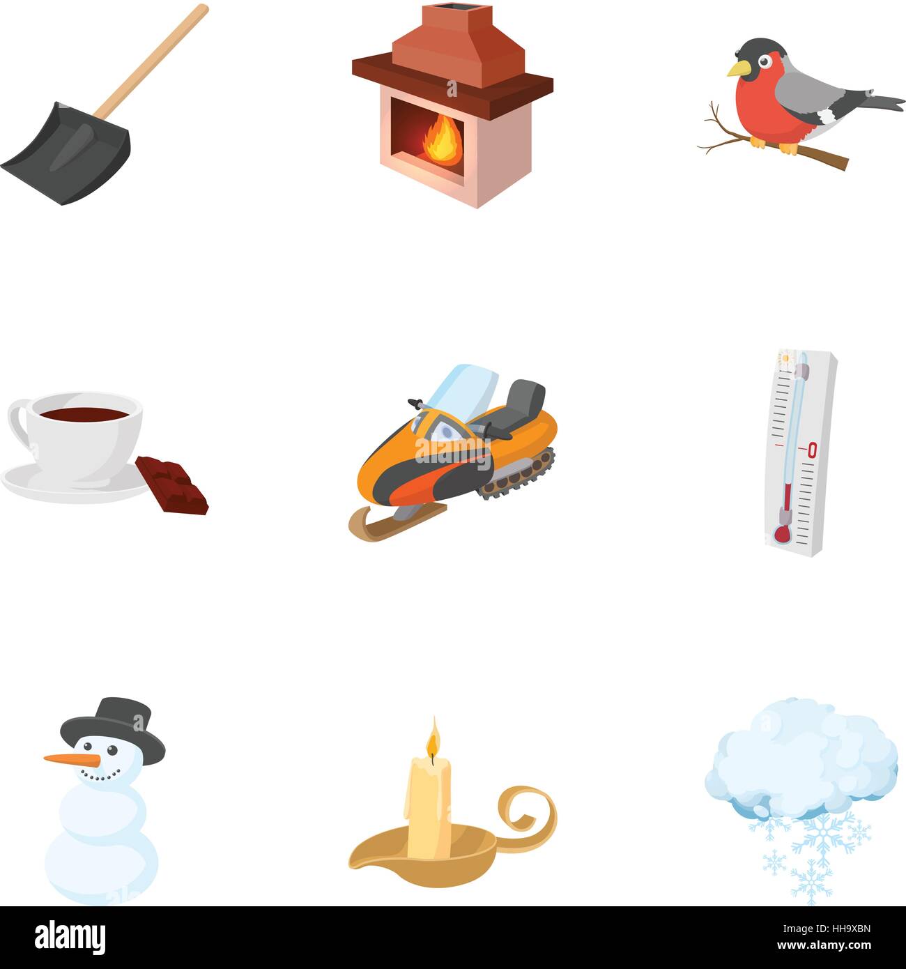 Weather winter icons set, cartoon style Stock Vector Image & Art - Alamy