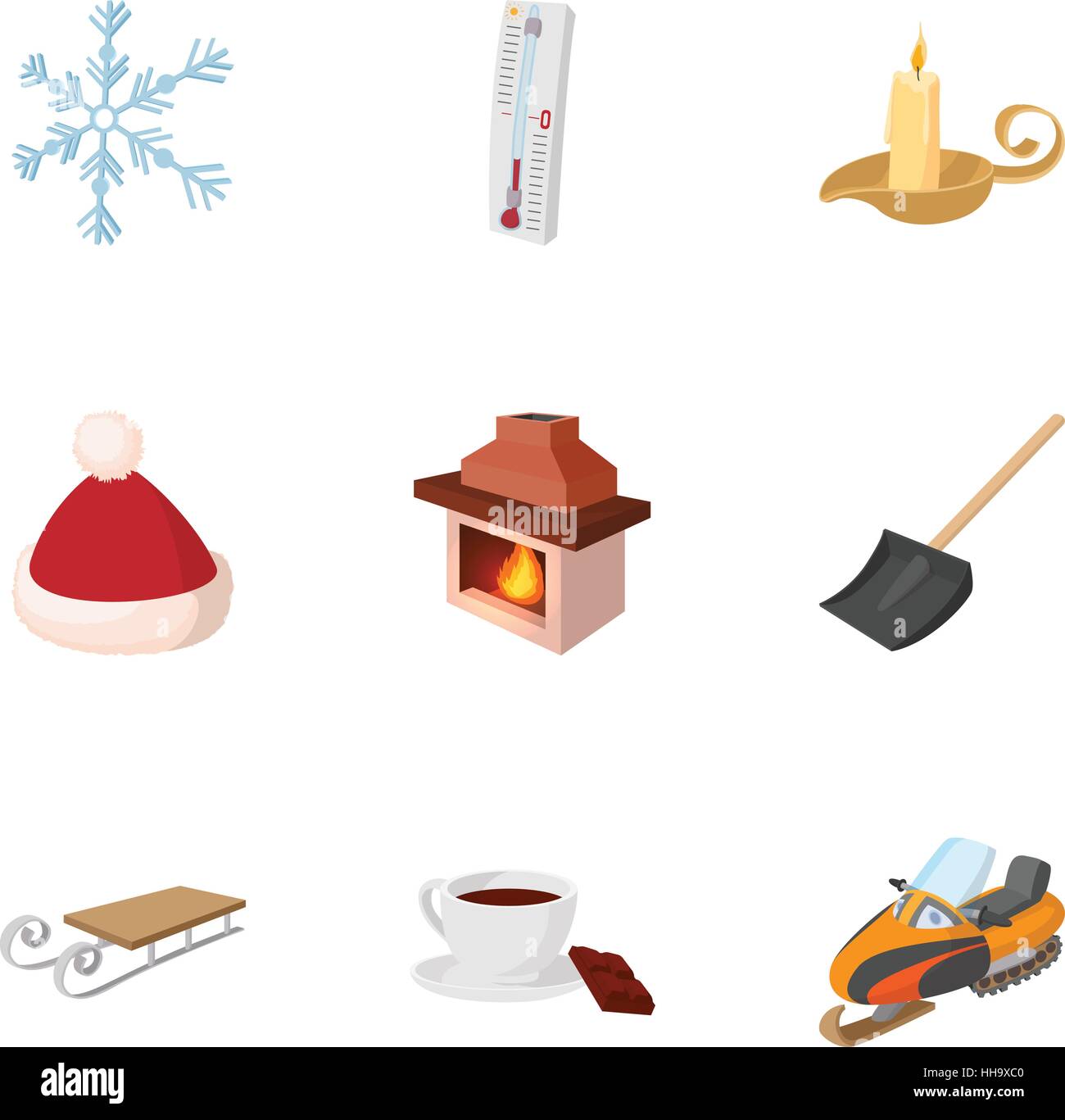 Winter frost icons set, cartoon style Stock Vector Image & Art - Alamy