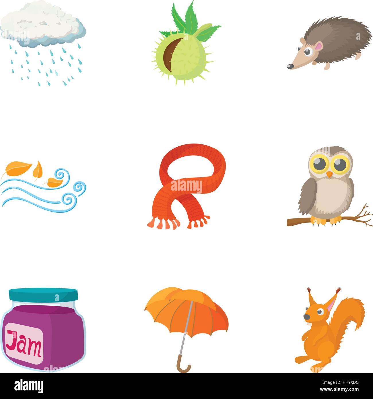 Autumn weather icons set, cartoon style Stock Vector Image & Art - Alamy