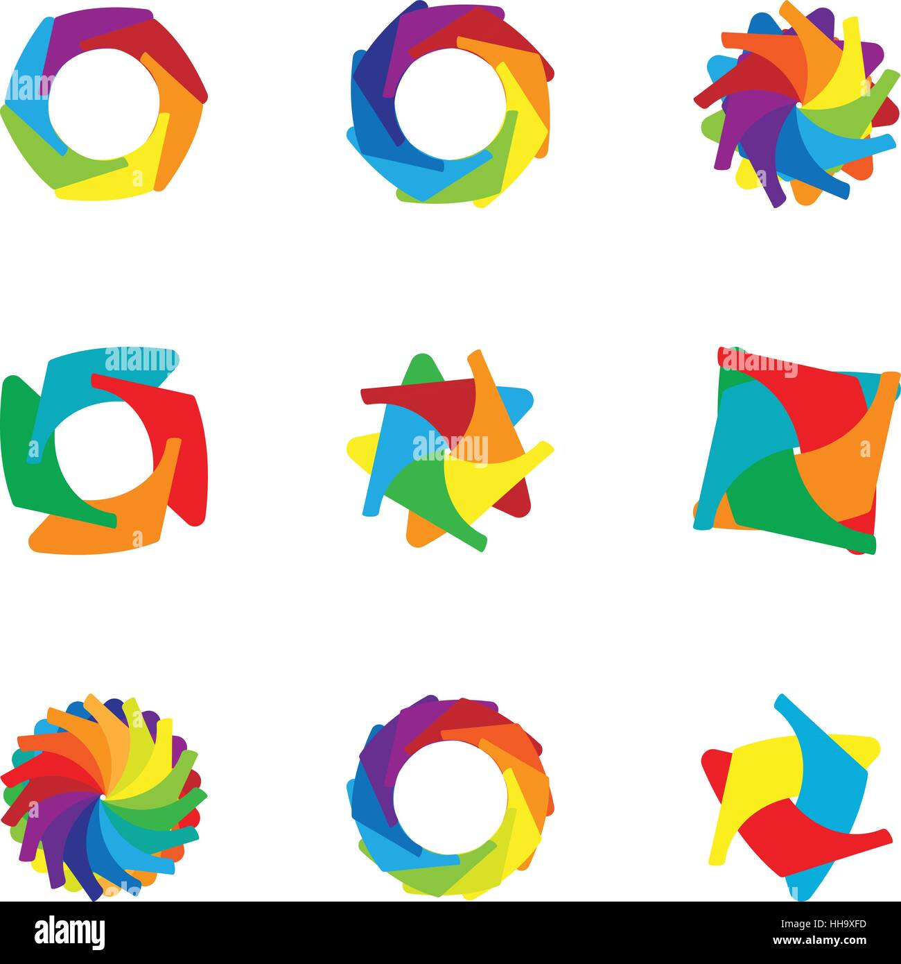 Sign download colorful icons set, cartoon style Stock Vector Image ...