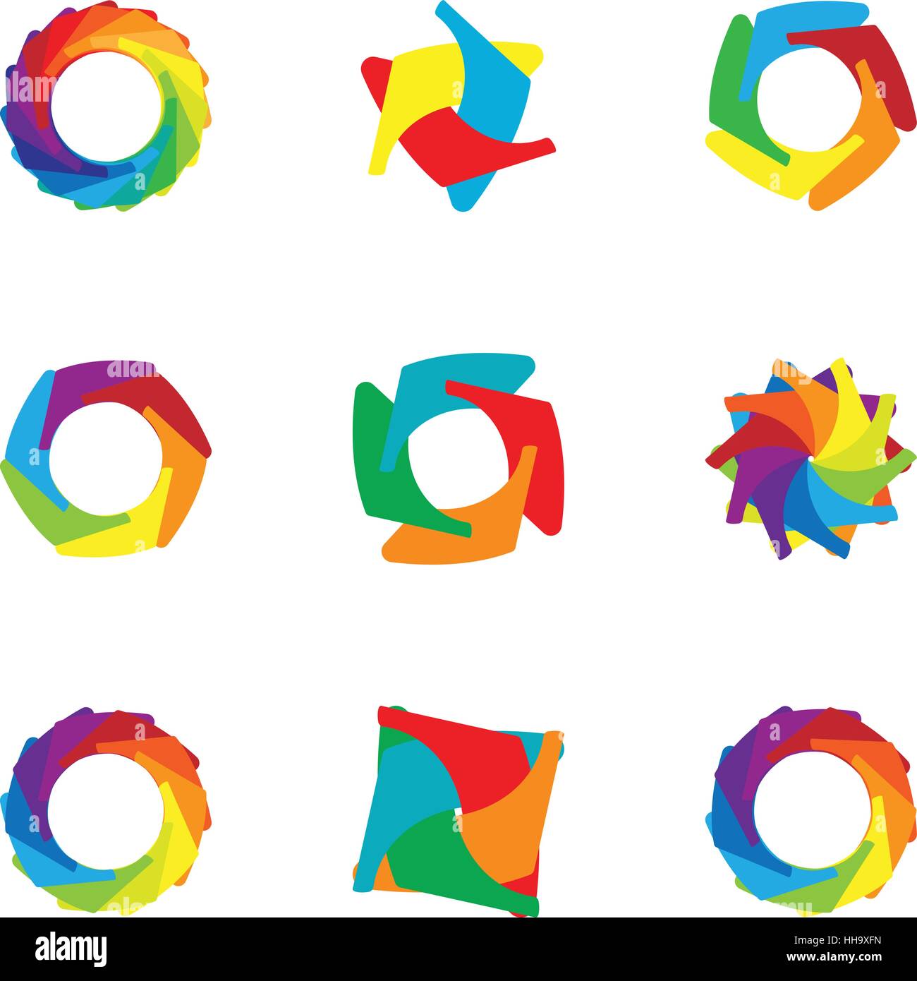 Download page colorful icons set, cartoon style Stock Vector Image ...