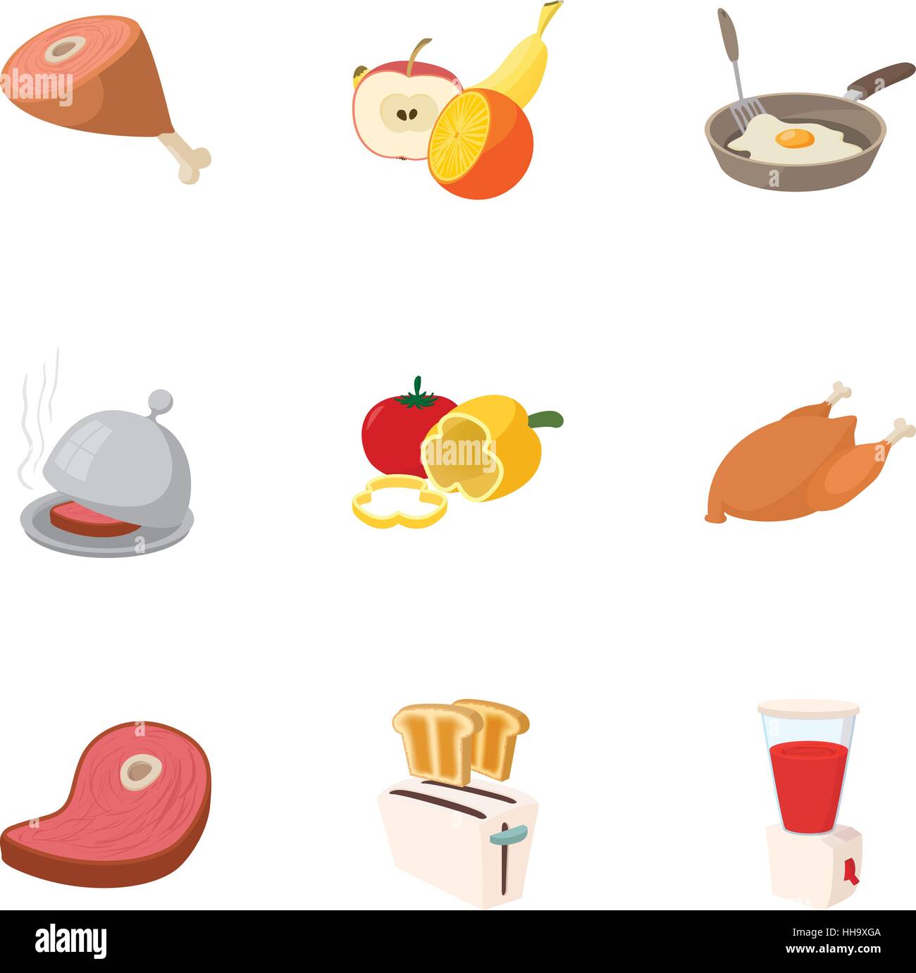 Food icons set, cartoon style Stock Vector Image & Art - Alamy