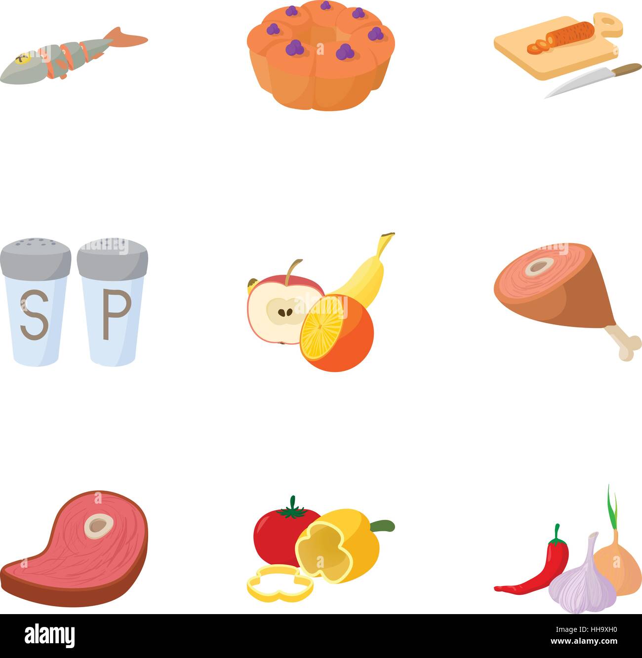Food supply icons set, cartoon style Stock Vector Image & Art - Alamy