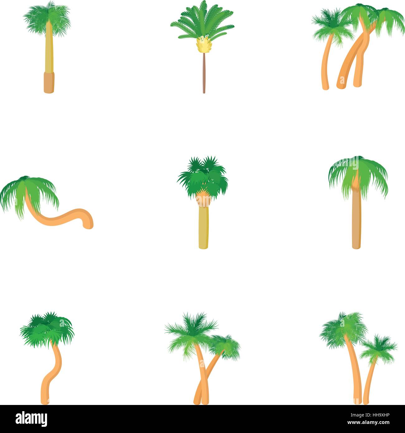 Palma icons set, cartoon style Stock Vector Image & Art - Alamy