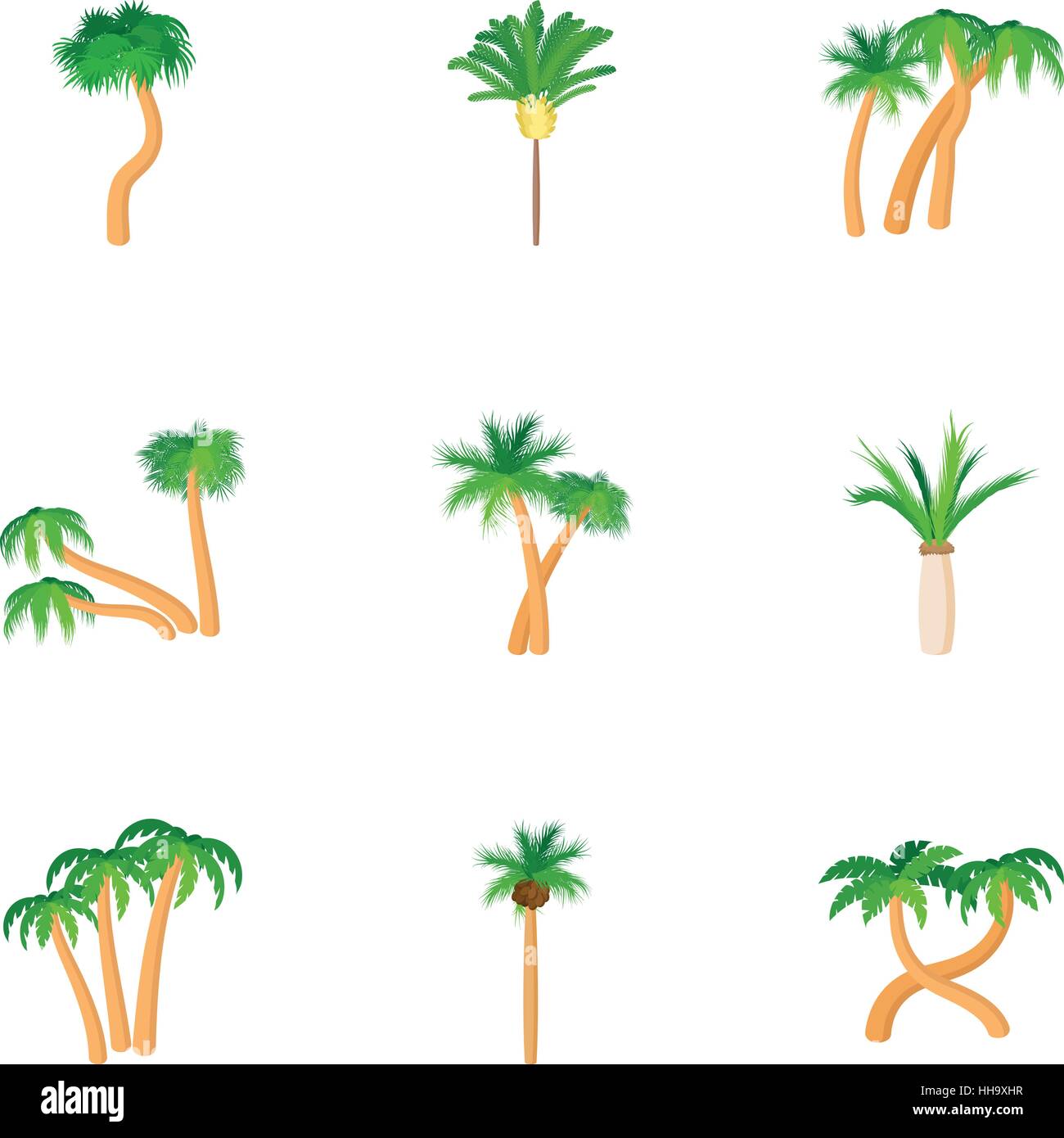 Tree palm icons set, cartoon style Stock Vector Image & Art - Alamy