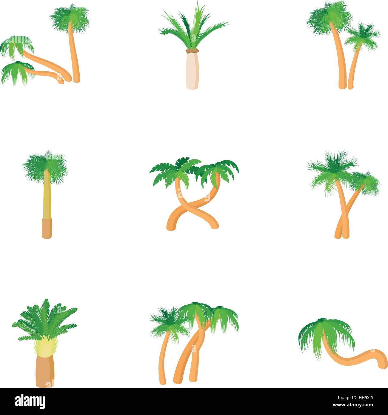 Types of palm icons set, cartoon style Stock Vector Image & Art - Alamy