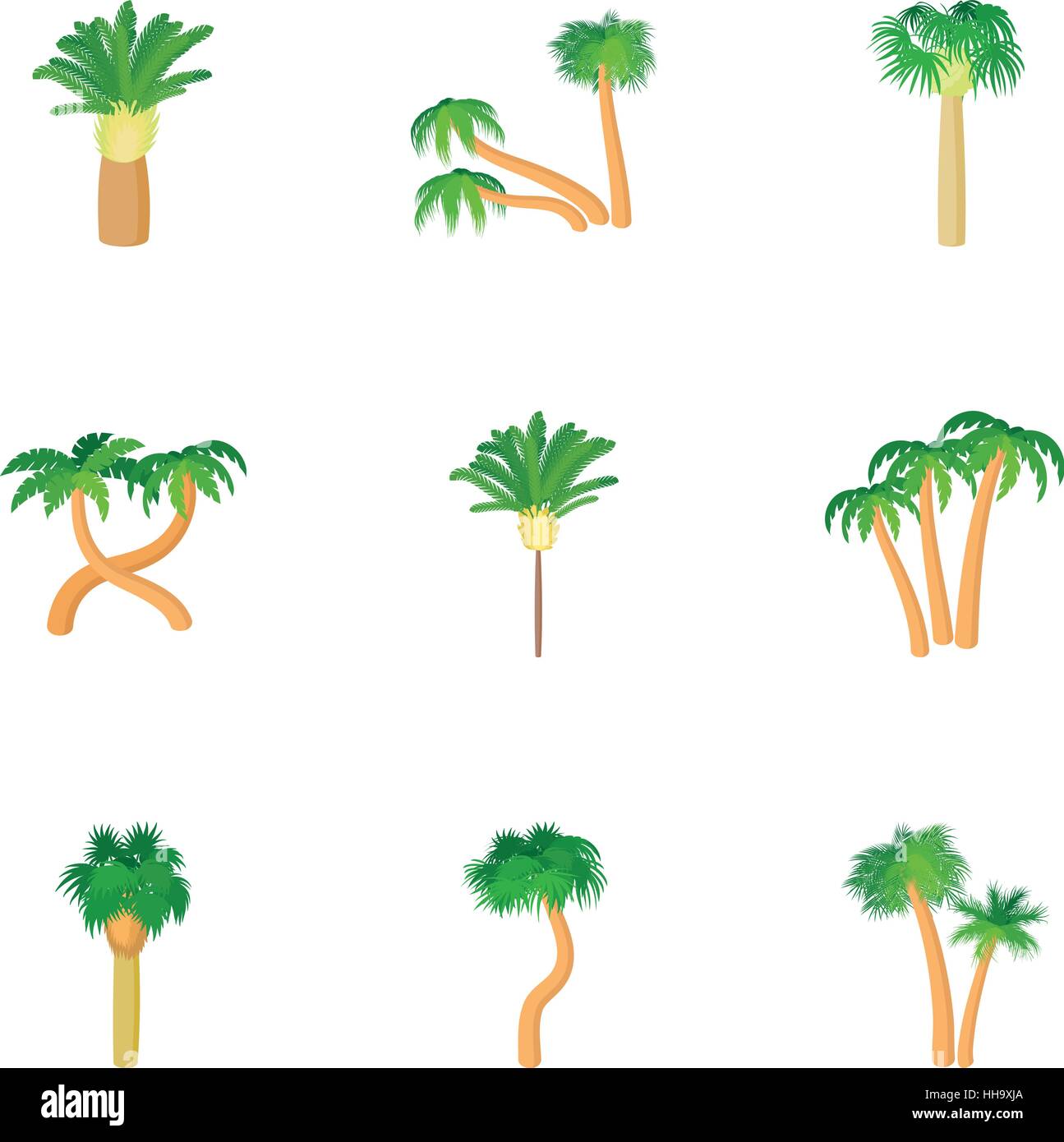 Different palm icons set, cartoon style Stock Vector Image & Art - Alamy