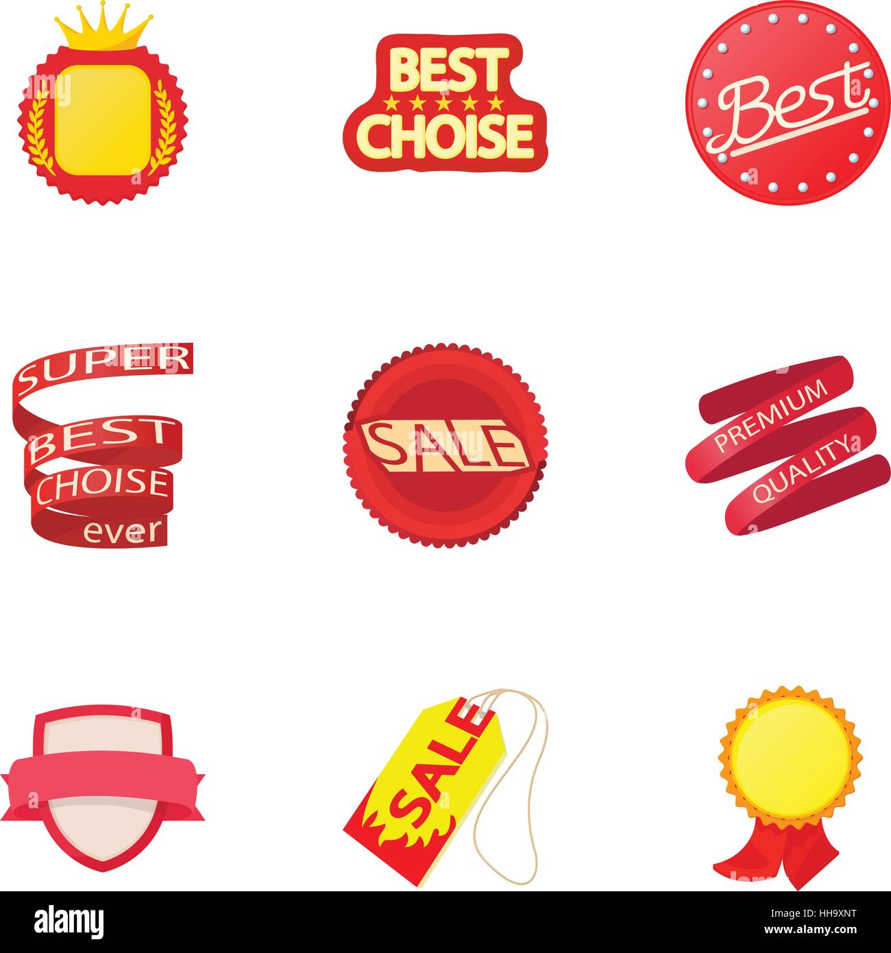 Sticker icons set, cartoon style Stock Vector Image & Art - Alamy