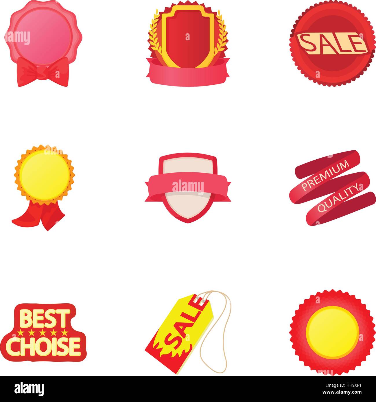 Badge icons set, cartoon style Stock Vector Image & Art - Alamy