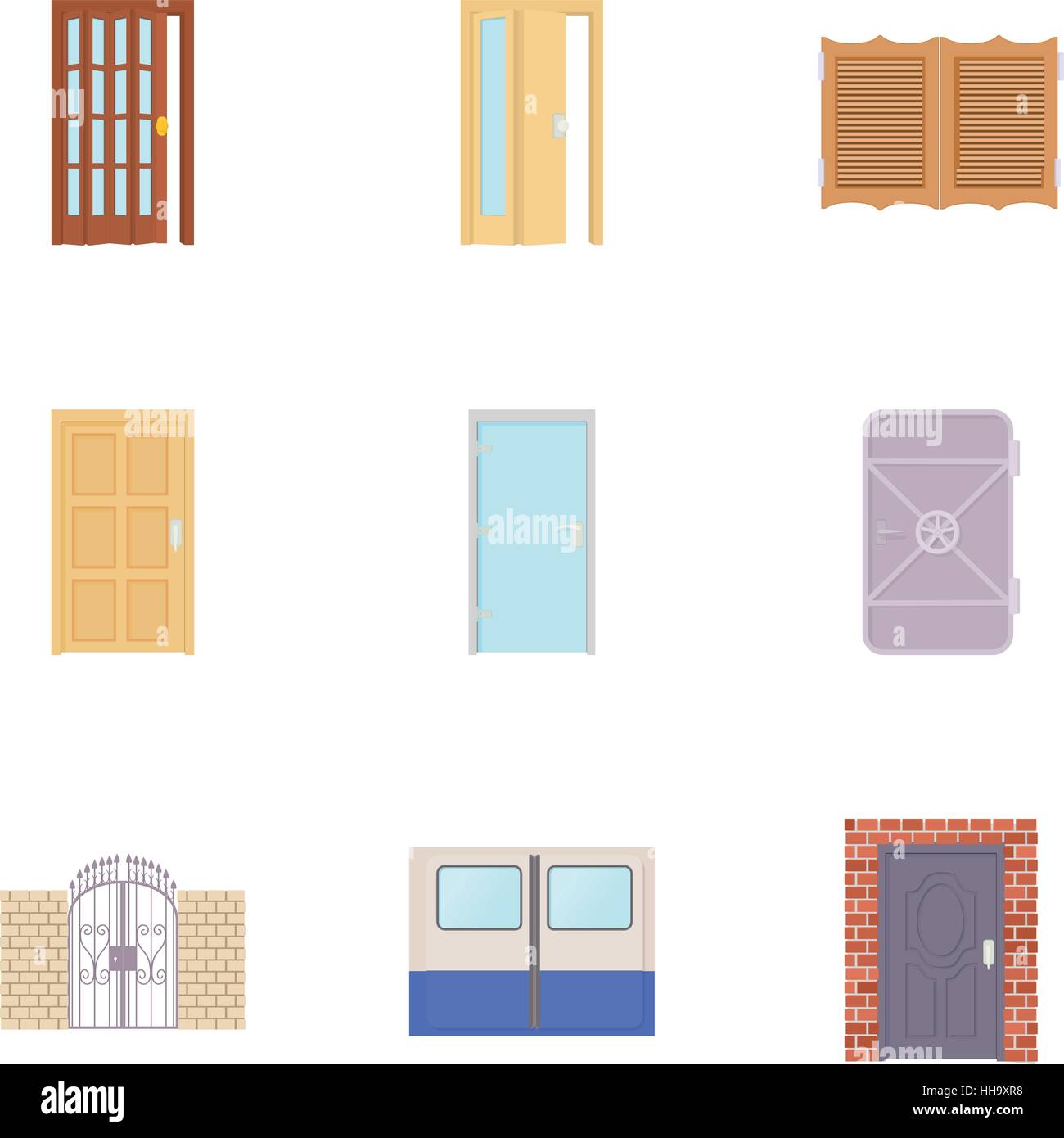 Front door icons set, cartoon style Stock Vector Image & Art - Alamy