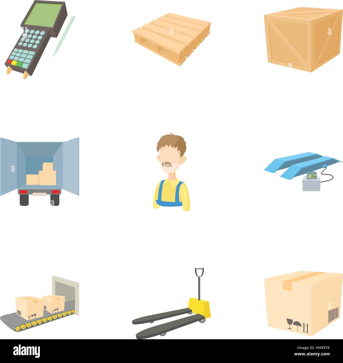 Shipping icons set, cartoon style Stock Vector Image & Art - Alamy