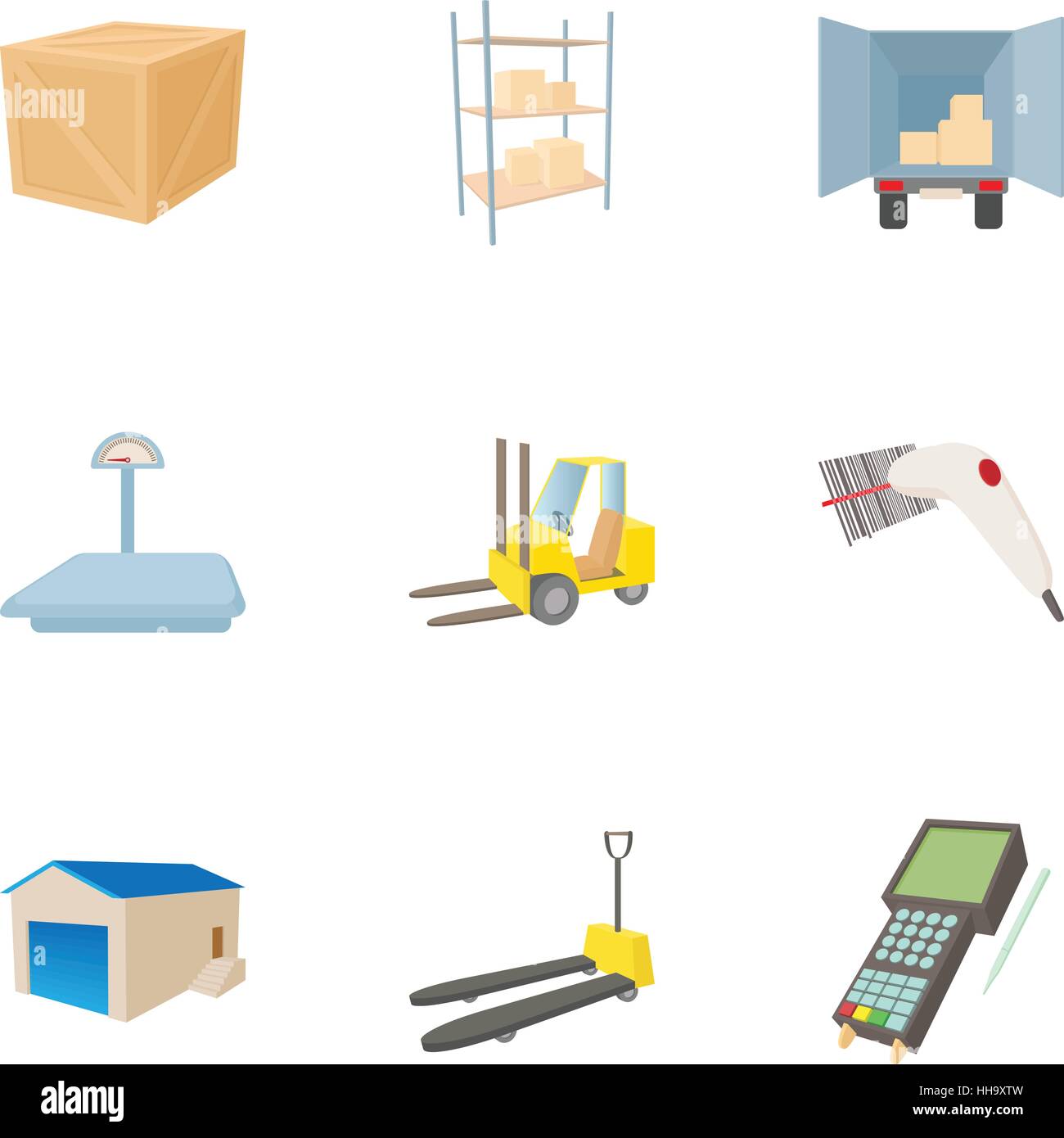 Cargo packing icons set, cartoon style Stock Vector Image & Art - Alamy