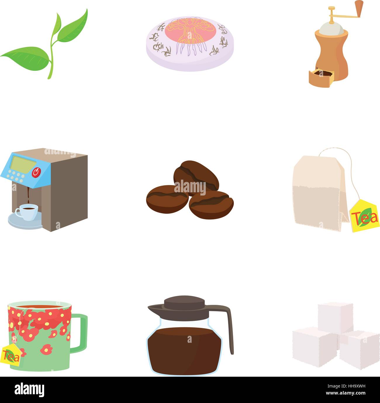 Coffee icons set, cartoon style Stock Vector Image & Art - Alamy