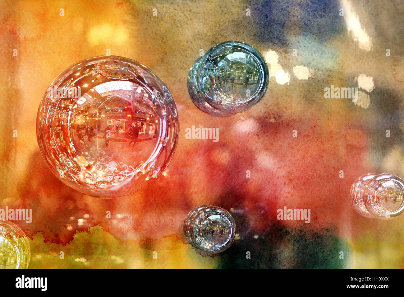 Perfectly bright design transparent glass shine balls Stock Photo - Alamy