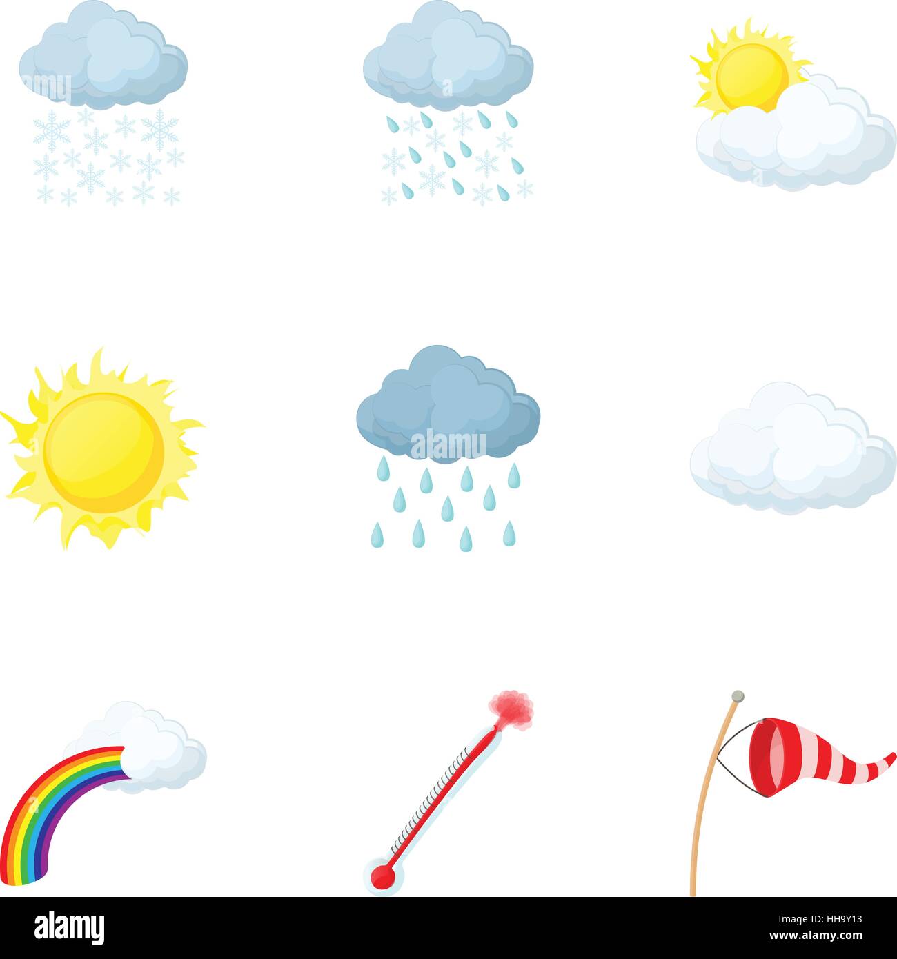 Air temperature icons set, cartoon style Stock Vector Image & Art - Alamy