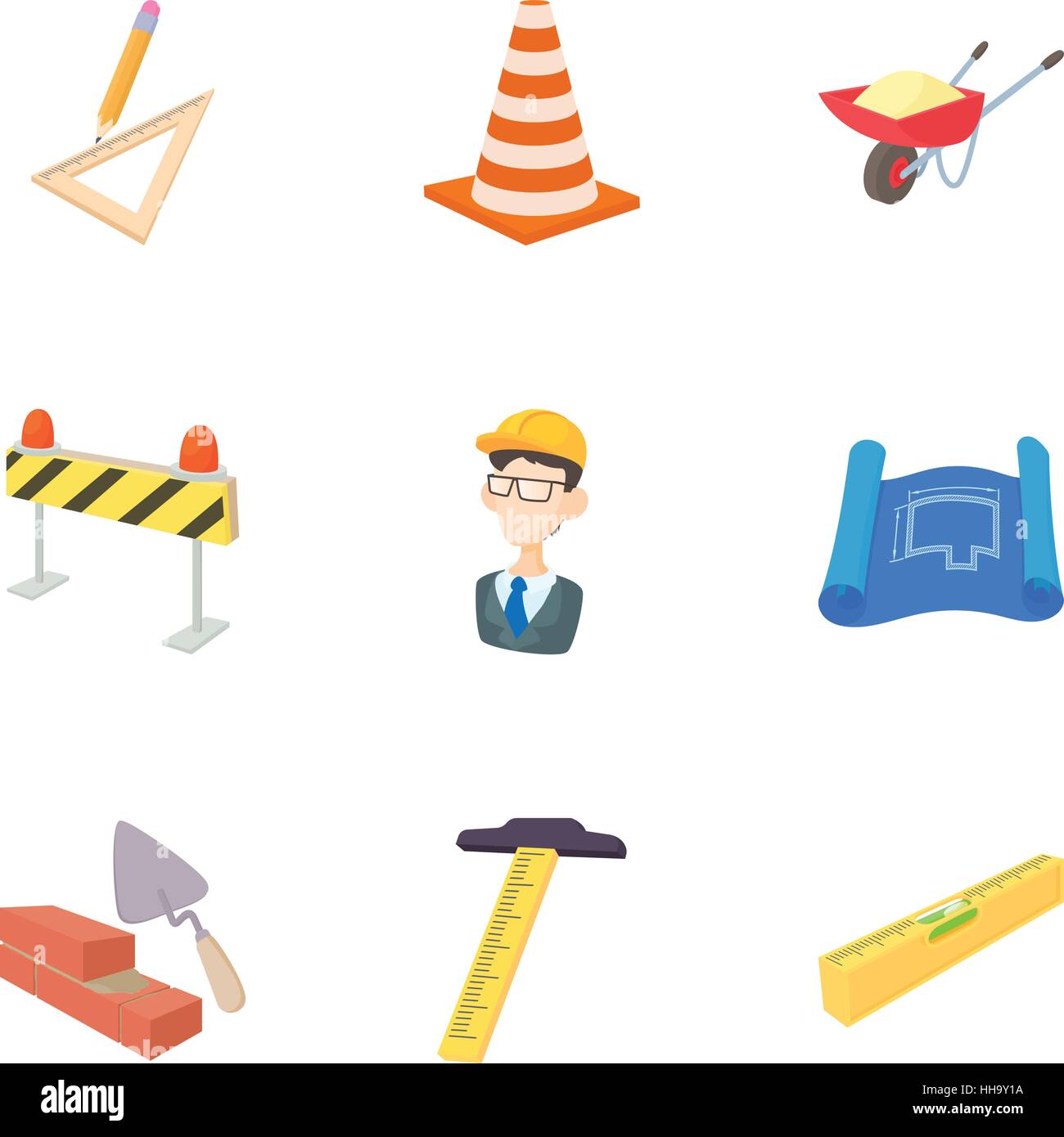 Construction icons set, cartoon style Stock Vector Image & Art - Alamy