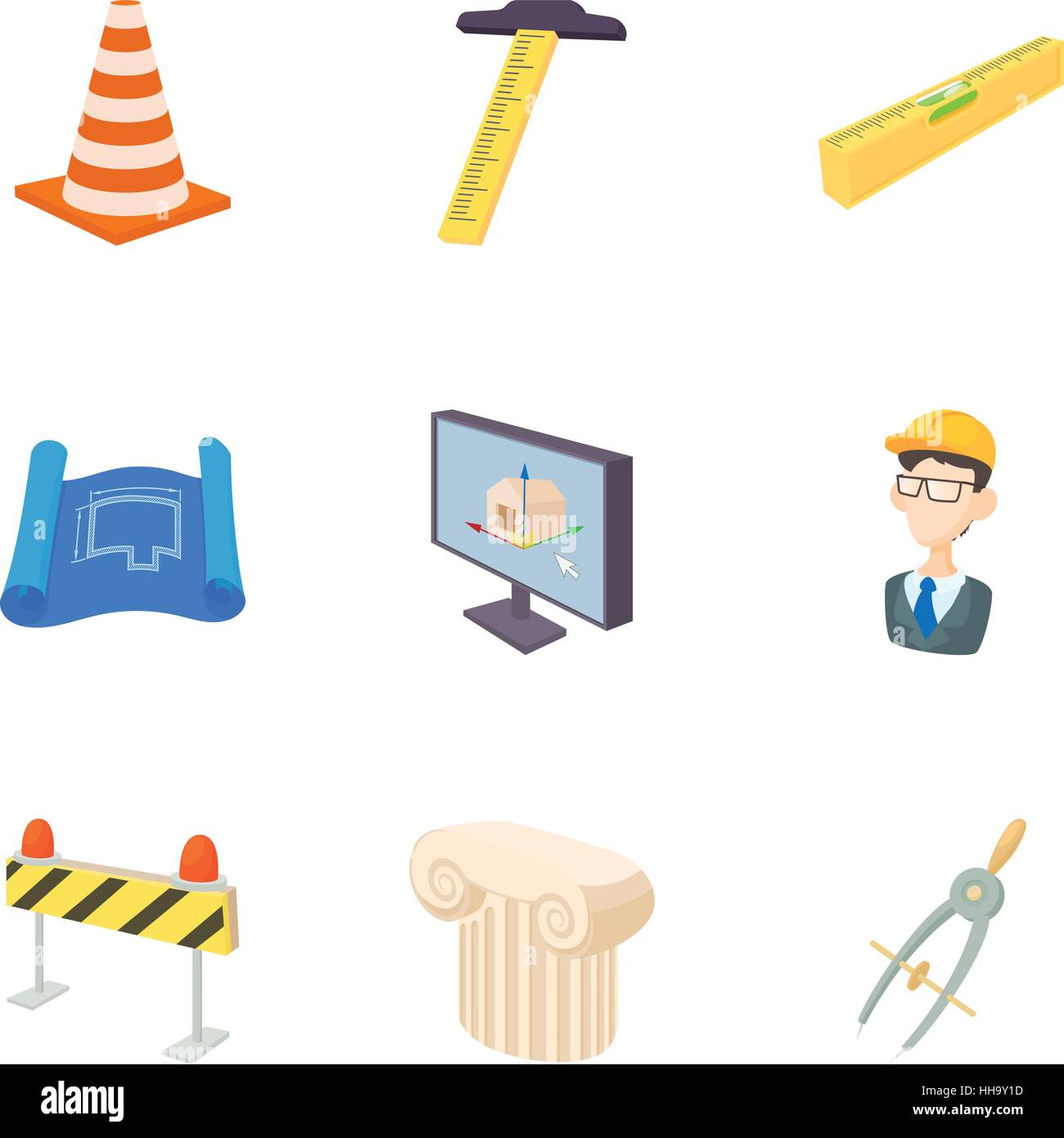 Building tools icons set, cartoon style Stock Vector Image & Art - Alamy