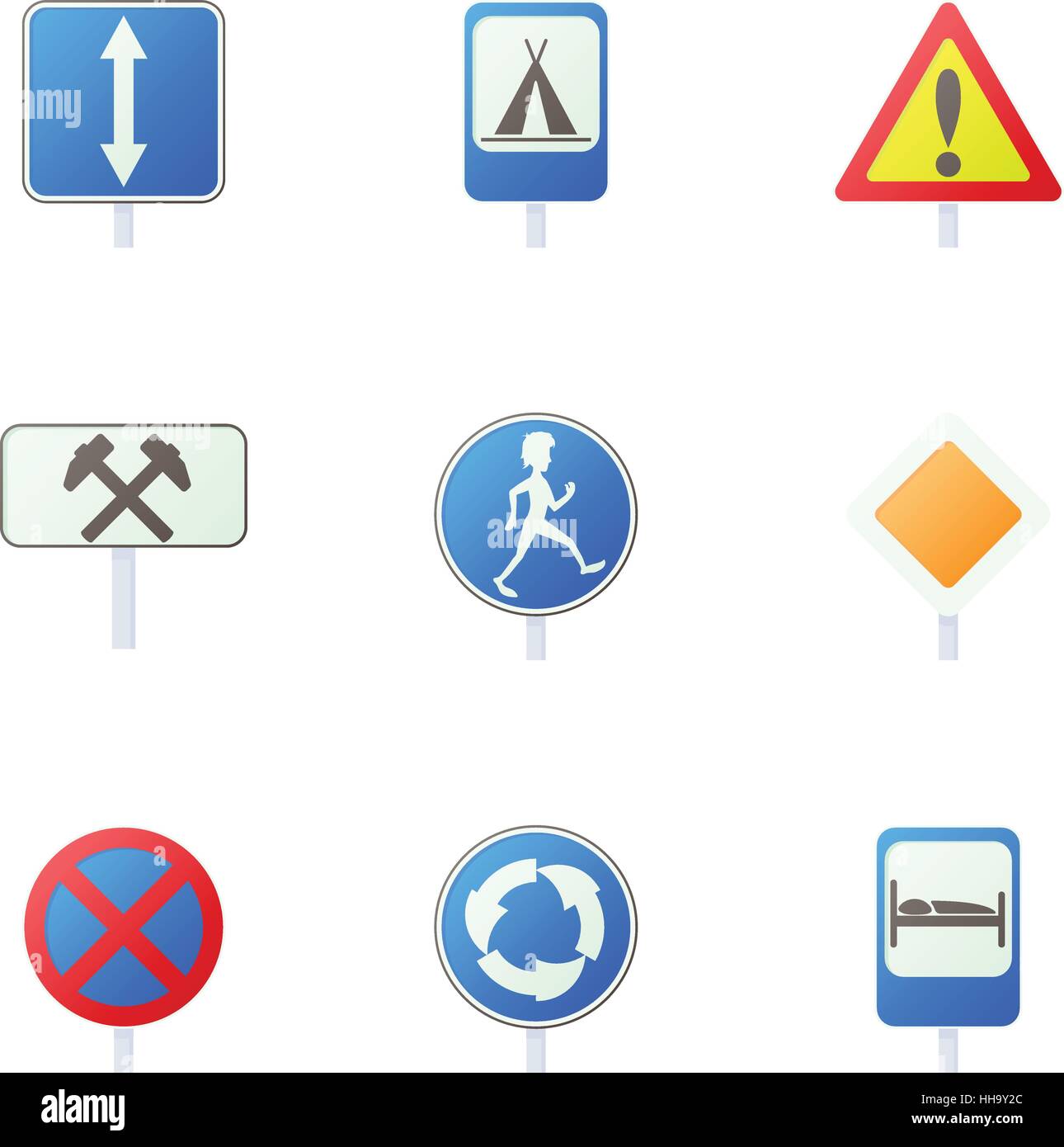 Sign warning icons set, cartoon style Stock Vector Image & Art - Alamy