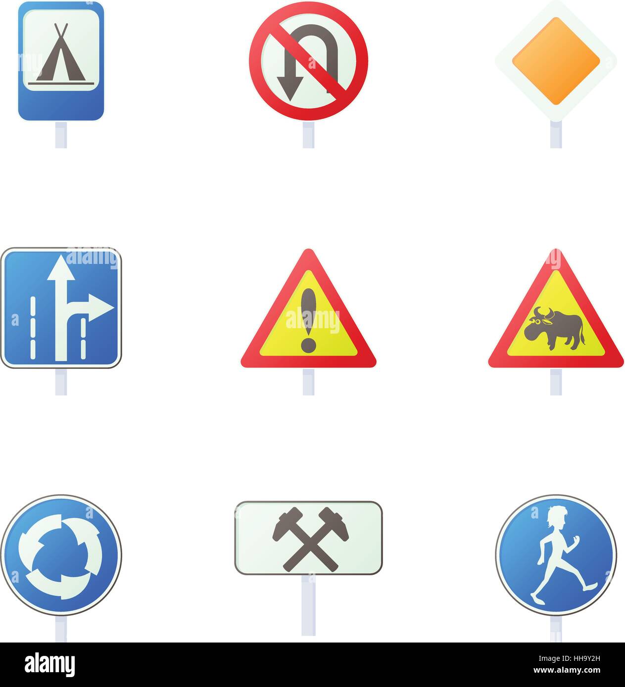 Traffic sign icons set, cartoon style Stock Vector Image & Art - Alamy