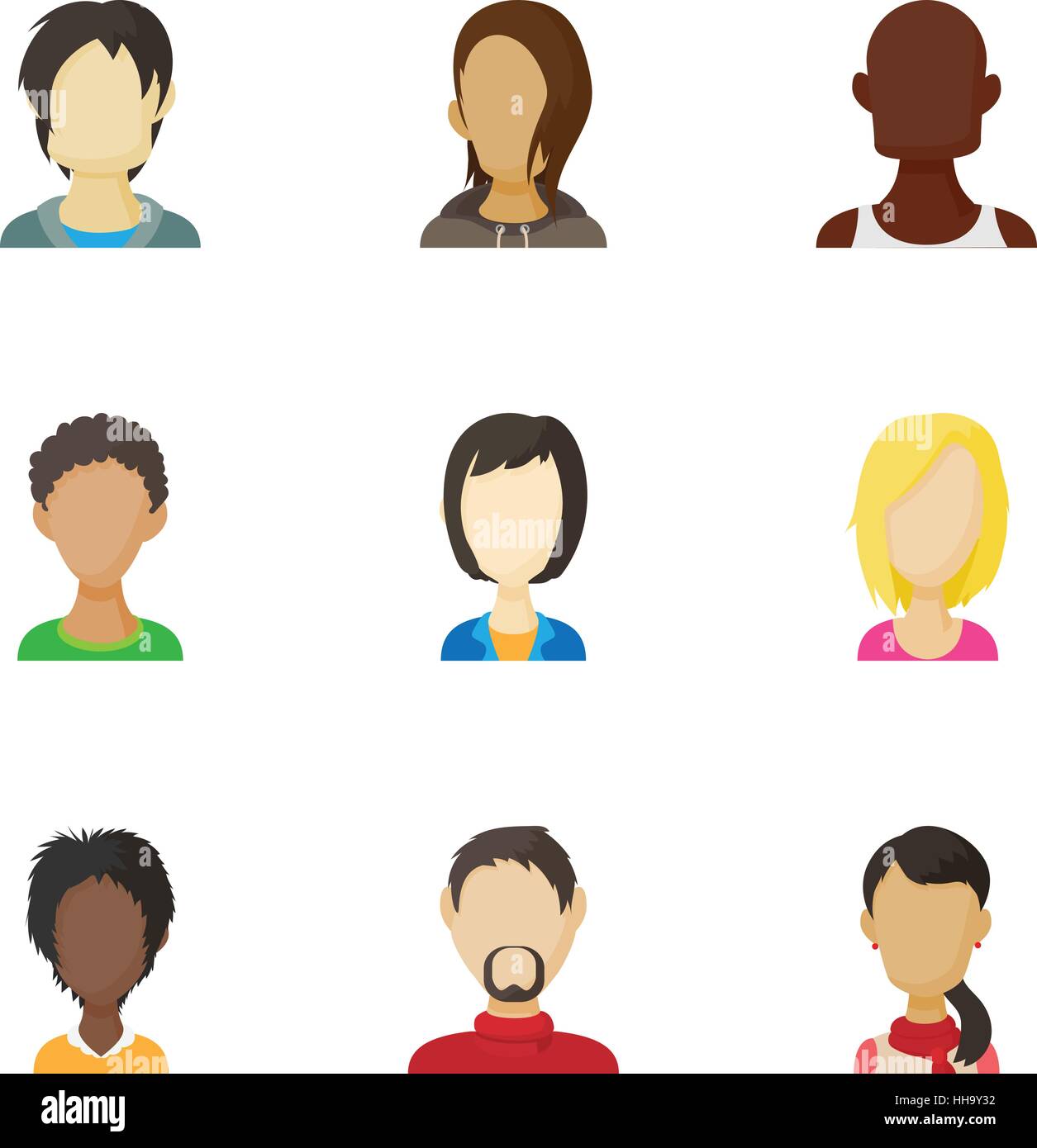 Avatar icons set, cartoon style Stock Vector Image & Art - Alamy