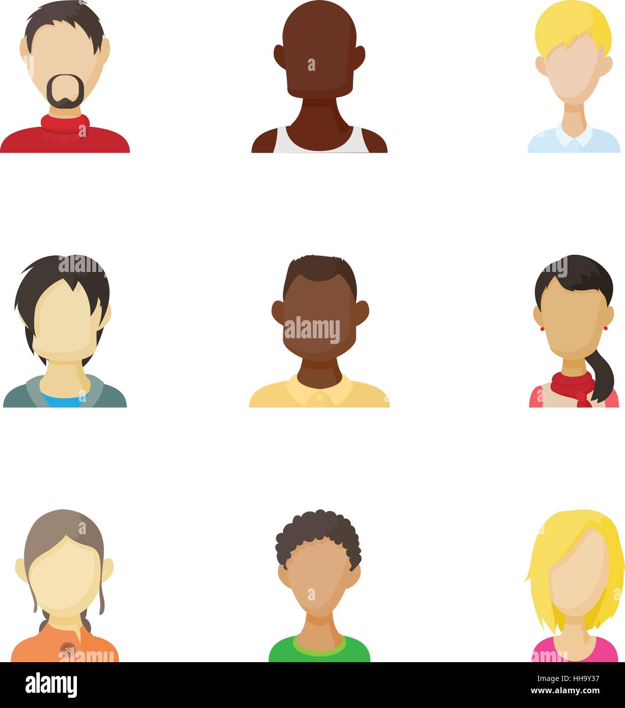 Avatar people icons set, cartoon style Stock Vector Image & Art - Alamy