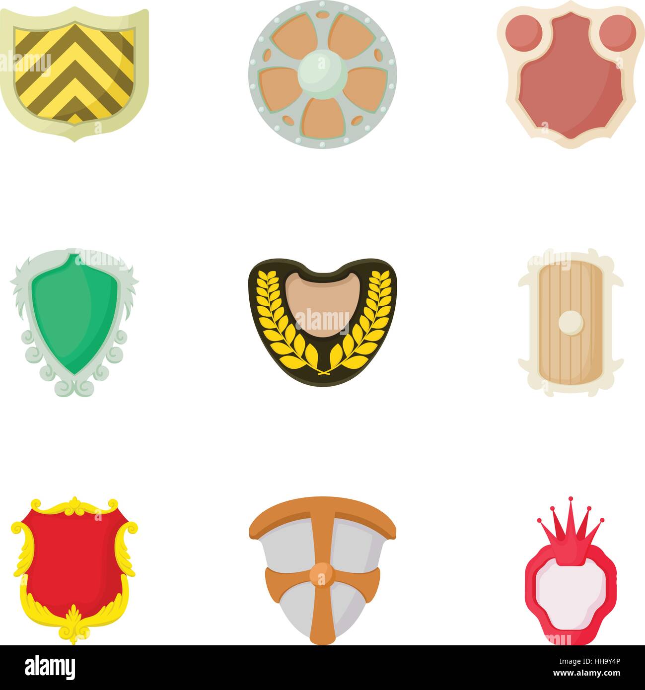 Cartoon wooden shield hi-res stock photography and images - Alamy