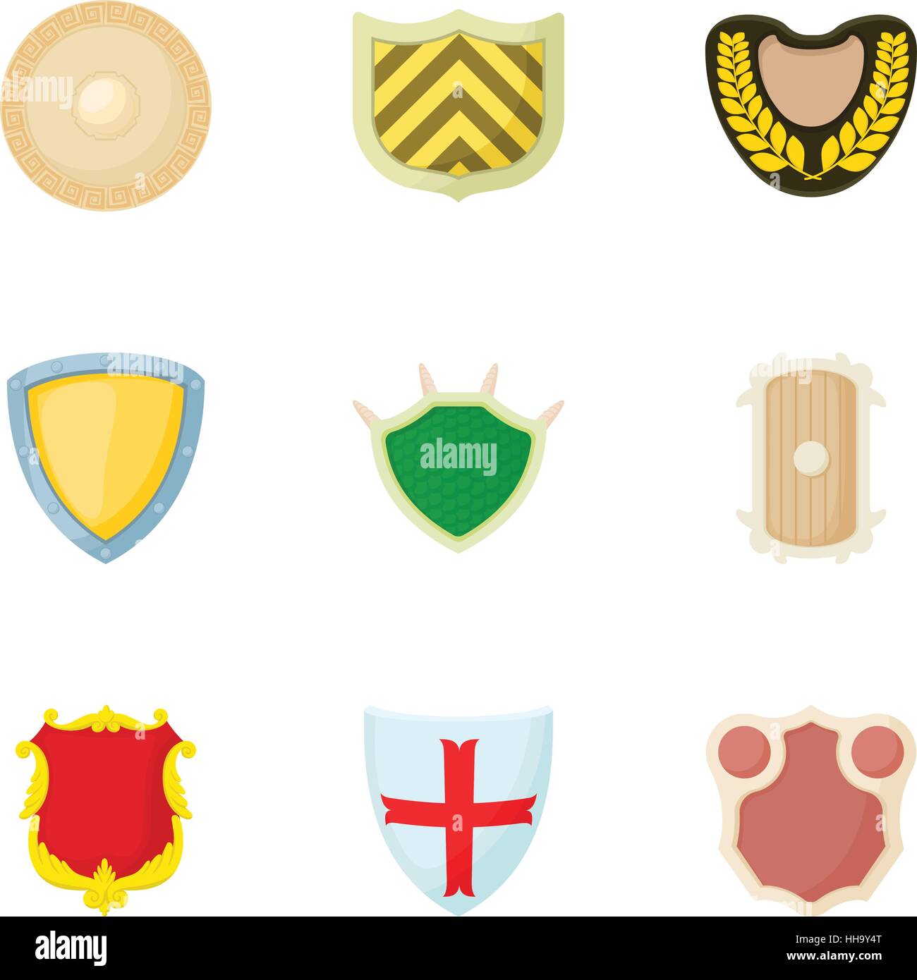 Protective shield icons set, cartoon style Stock Vector Image & Art - Alamy