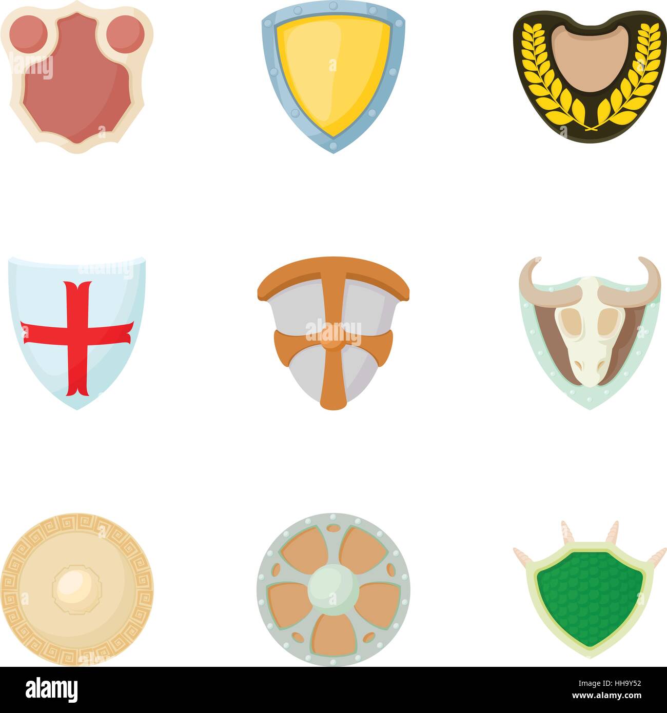 Military shieldd icons set, cartoon style Stock Vector Image & Art - Alamy