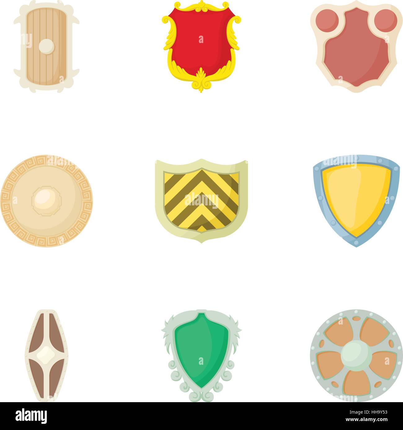 Army shield icons set, cartoon style Stock Vector Image & Art - Alamy