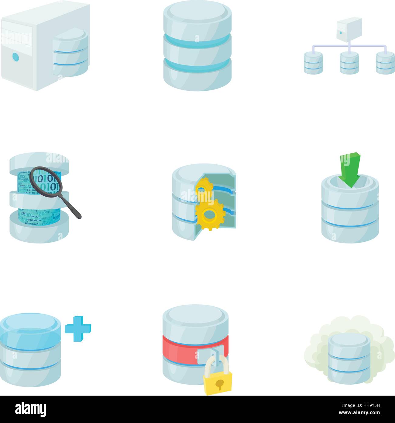 Data storage icons set, cartoon style Stock Vector Image & Art - Alamy