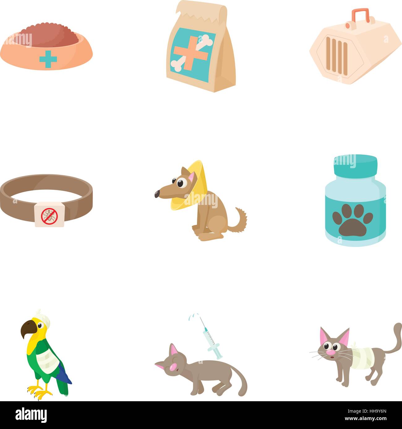 Veterinary animals icons set, cartoon style Stock Vector Image & Art ...