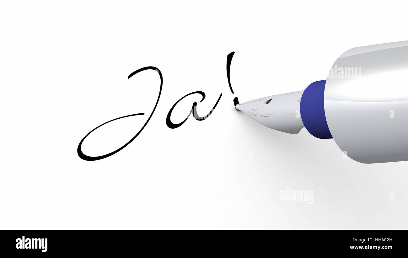 pen concept - yes! Stock Photo - Alamy