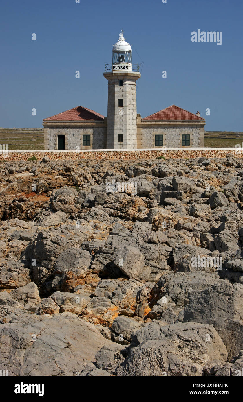 lighthouse at punta nati - minorca Stock Photo - Alamy