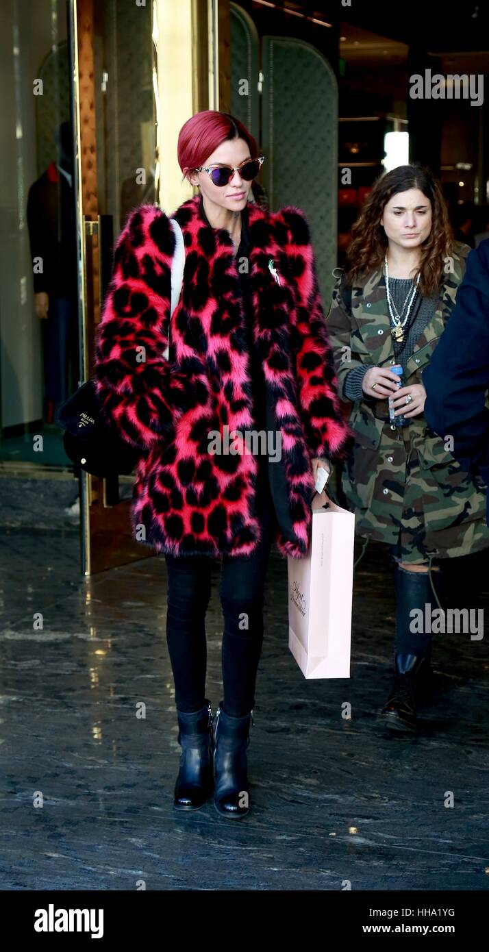 Ruby Rose shops at Gucci Featuring: Ruby Rose Where: Beverly Hills ...