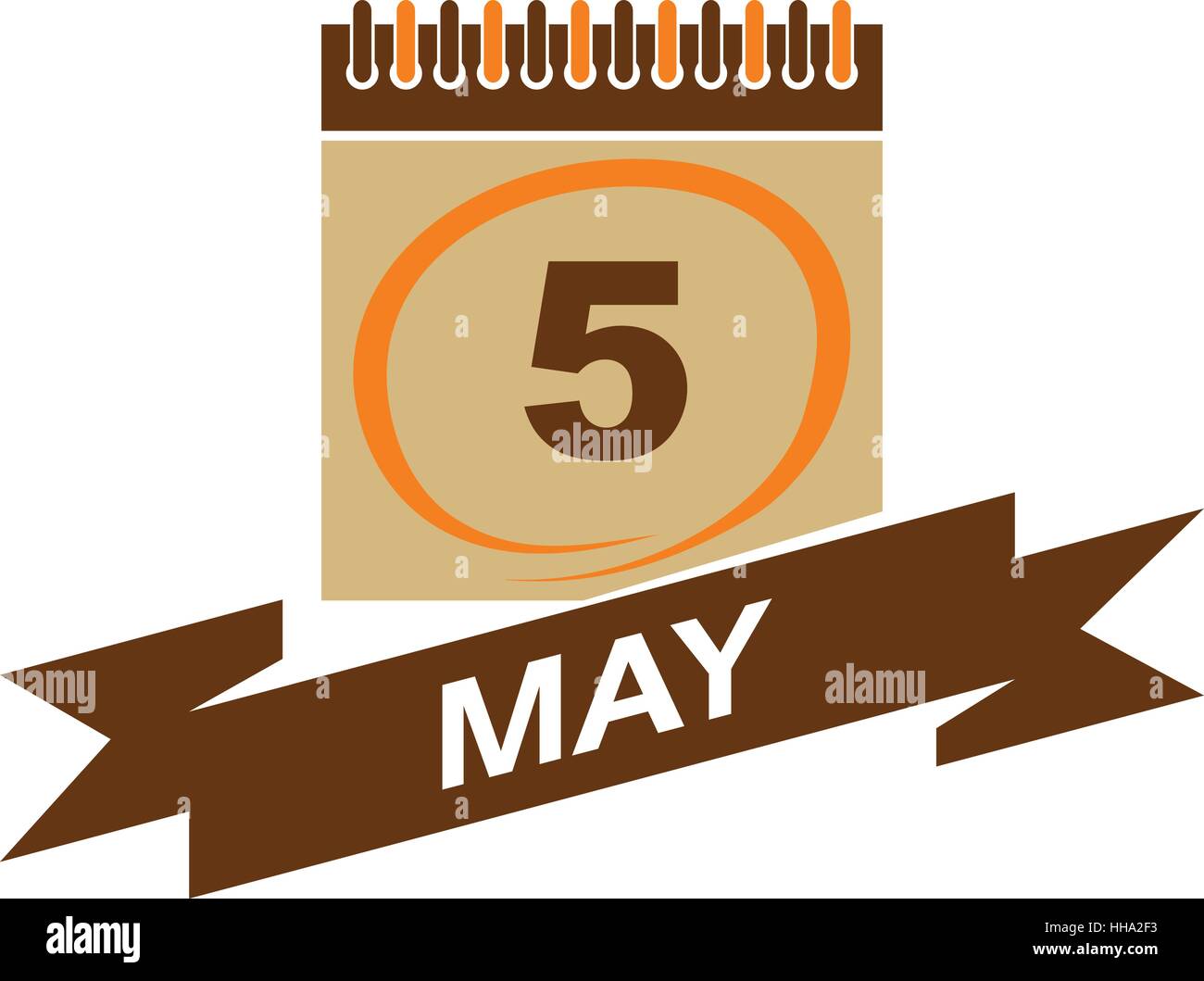 5 May Calendar with Ribbon Stock Vector Image & Art - Alamy