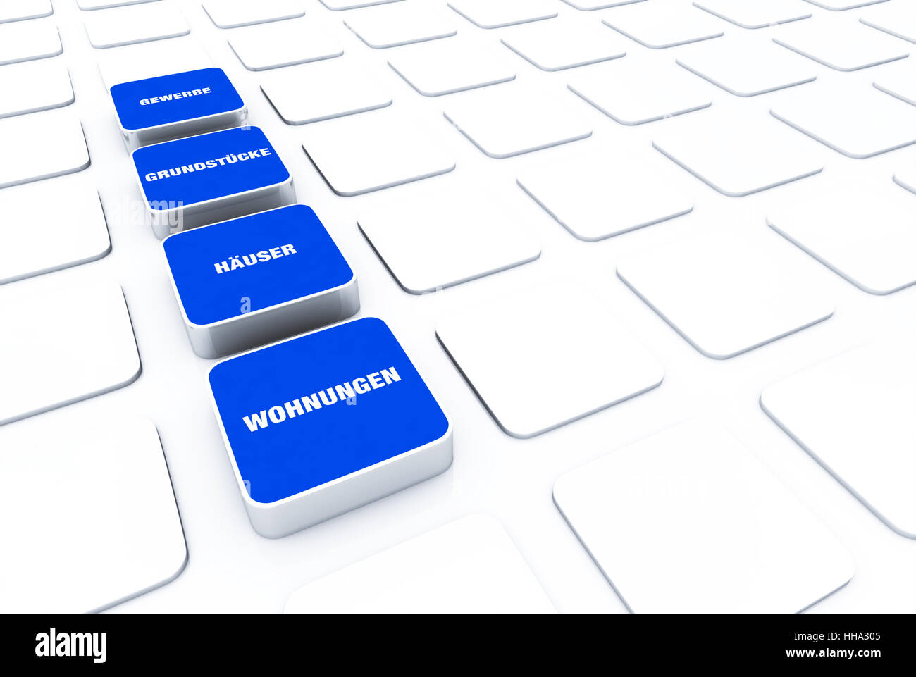 3d blue pads - houses flats plots commercial 9 Stock Photo - Alamy