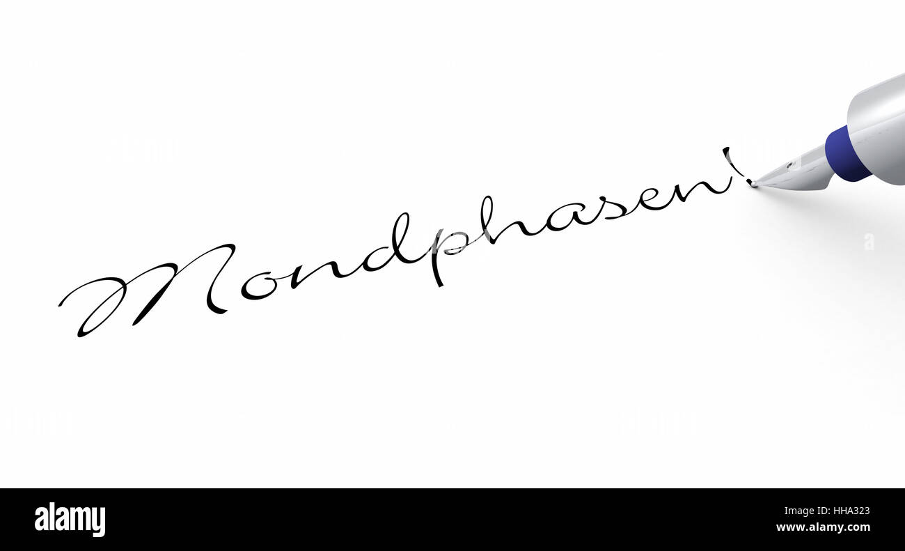 pen concept - phases of the moon! Stock Photo - Alamy