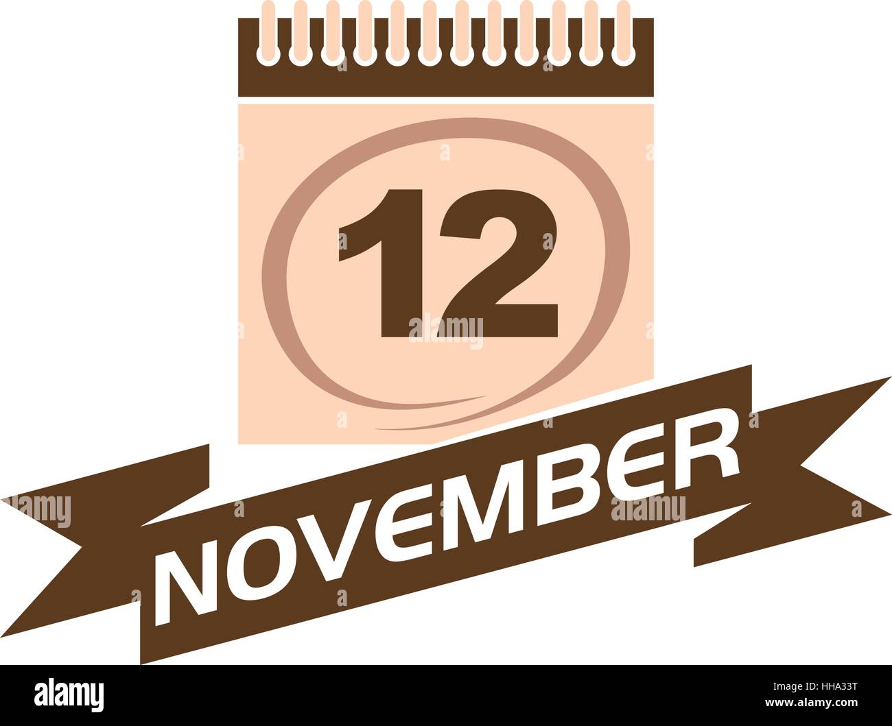 12 November Calendar with Ribbon Stock Vector Image & Art - Alamy