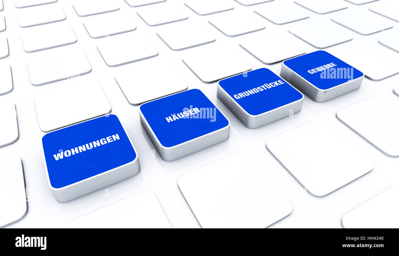 3d blue pads - houses flats plots commercial 6 Stock Photo - Alamy