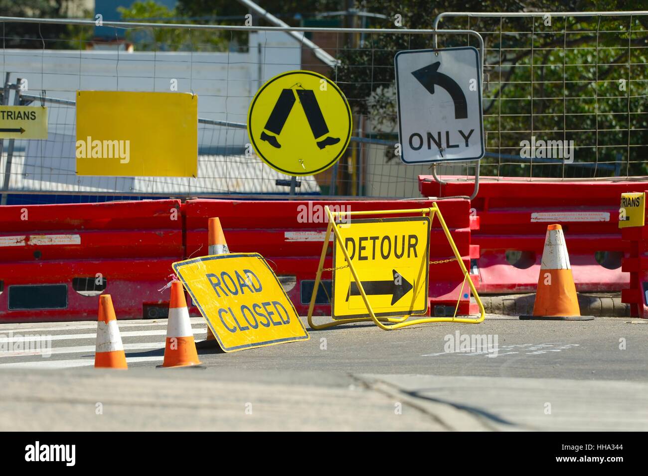 Road Construction detour Stock Photo - Alamy
